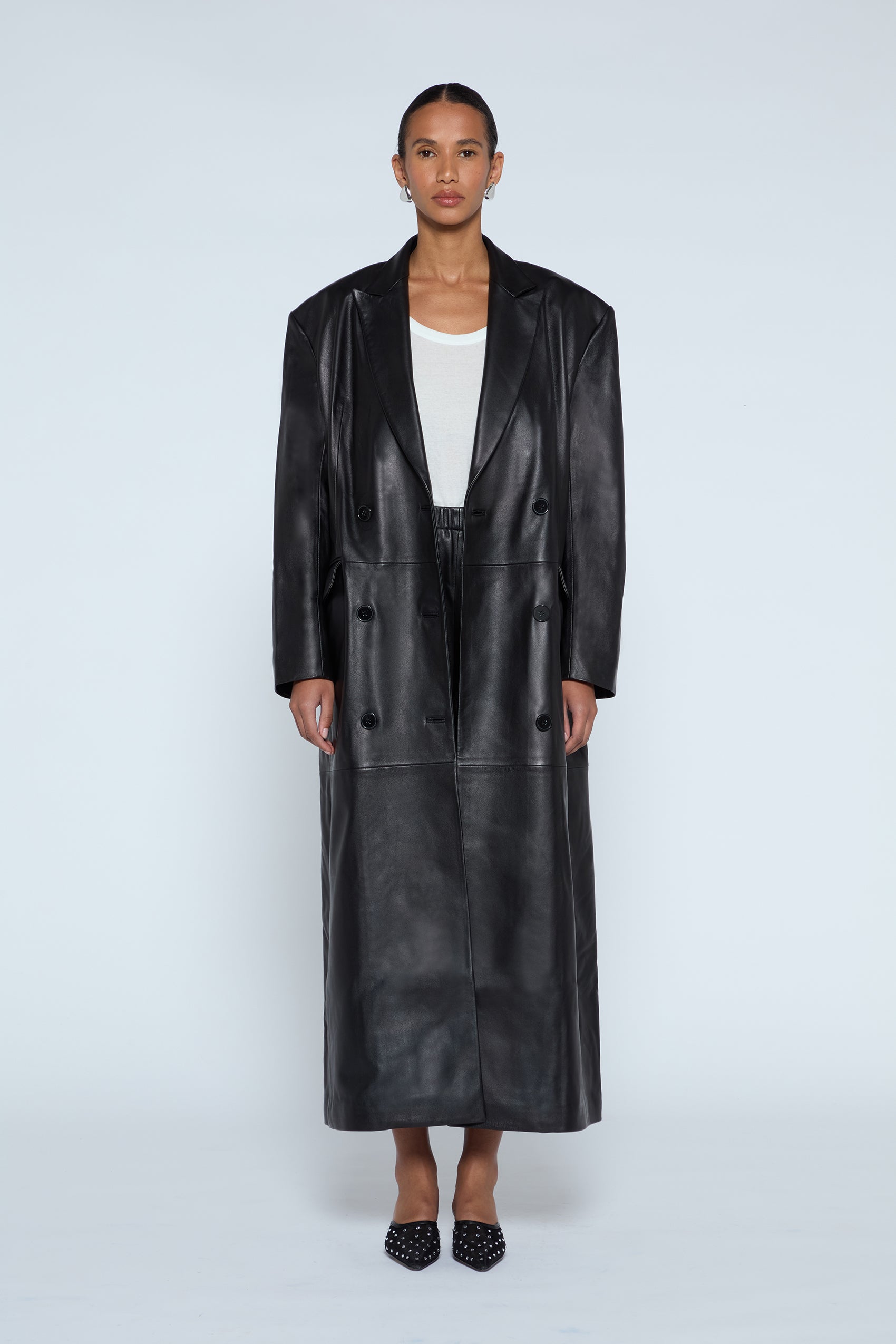 Aggie Leather Coat – DUCIE